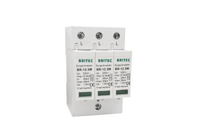 China IEC61643-1 320V 12.5kA SPD Surge Protection Device 3P with 50kA Max Discharge Current for sale