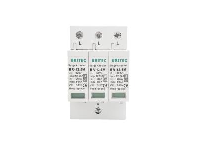 China UL94-V0 Flame Retardant 3P T1+T2 Surge Arrester 320V 12.5kA Iimp 50kA Imax for sale