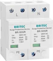 China BRITEC BR-50GR 275V 50kA Type 1+2 Surge Protection Device Din Rail Surge Arrester for sale