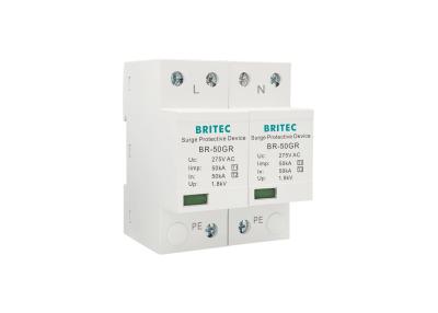 China 2P Surge Protection Device Type 1 Class I 275V 50kA Lightning Arrester for Single-Phase TN Systems for sale