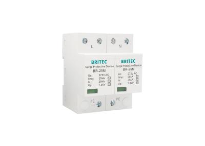 China 25kA AC Surge Arrester Din Rail 275V 2P Single Phase Surge Protector Type 1 for sale