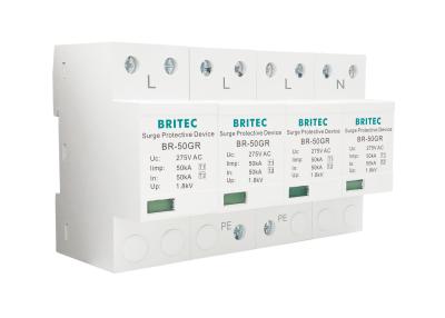 China 275V 50kA Three Phase 4P AC Power Surge Protection Device SPD Type 1+2 for sale