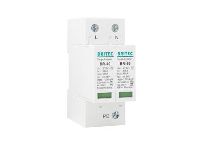 China TN System Low Voltage Lightning Arrester 40kA 2P Type 2 Surge Protection Device for sale