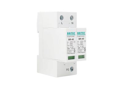 China 2P Single Phase Type 2 AC Surge Arrester 20-40 kA 275V Lightning Protection Device with DIN Rail Mount for sale