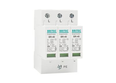 China Low Voltage SPD 3P Type 2 Surge Protection Device AC Lightning Arrester 20-40KA 35mm DIN Rail for sale