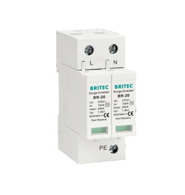 China BR-20 1P Type 2 Surge Protection Device SPD 275V Lightning Arrester 20kA for sale