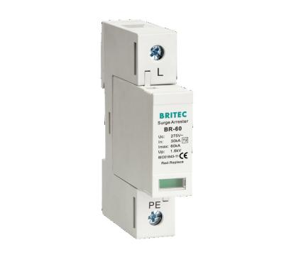China BR-60 1P Type 2 Surge Protection Device  Lightning Arrestor spd for sale