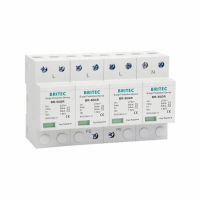 China BRITEC Type 1 Surge Protection Device 50kA 275V 4P for Three-Phase TN-S Systems for sale