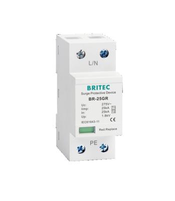China BR-25GR 1P Type 1 Type 2 SPD Surge Protective Device 275V 25kA Lightning Arrester for sale
