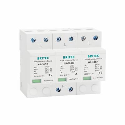 China Type 1 Power Surge Arrester 50kA 10/350μs Lightning Protection Device for TN-C Systems for sale