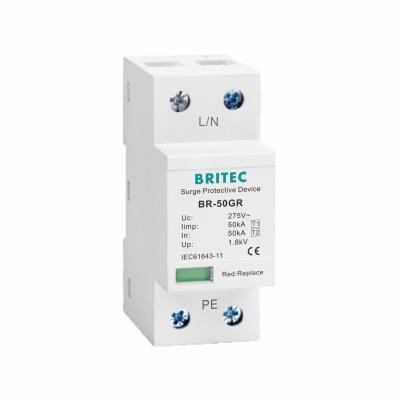 China SPD 50kA Type 1 AC Surge Protector 1P Lightning Protective Device for sale