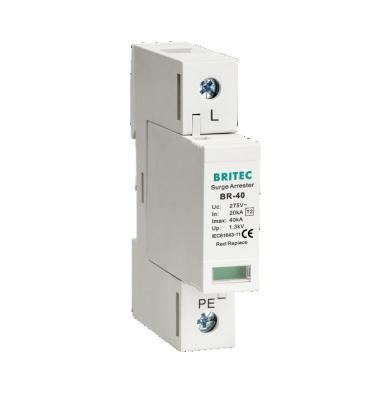 China BR-40 1P Type 2 Surge Protection Device 40kA 275V Single Phase SPD Surge Arrester for sale