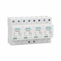 China 25kA T1 Surge Protector Iimp 4P BRITEC Lightning Protection Surge Arrester 275V for sale
