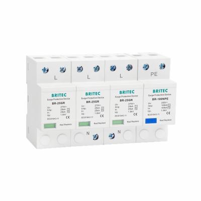 China 25KA 3P+NPE T1 Class I Surge Protector Type 1 High Energy SPD for sale