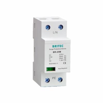 China 25kA Class I+II+III Surge Protector 275V 1.3kV T1+T2+T3 10/350us SPD for sale