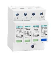 China BRITEC BR-40 4P Surge Protection Device 20kA-200kA 275V-440V Type 2 SPD Lightning Arrester for sale