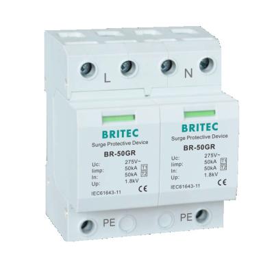 China BR-50GR 2P 50kA Type 1 Surge Protective Device AC 385V Surge Suppressor SPD for sale