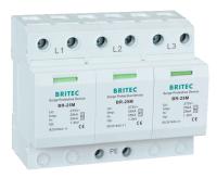 China BRITEC BR-25M 3P T1+T2 Surge Arrester B+C 25kA 10/350 DIN Rail 35mm SPD for sale