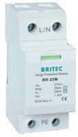 China BRITEC BR-25M 3P T1+T2 Surge Arrester B+C 25kA 10/350 DIN Rail 35mm SPD for sale