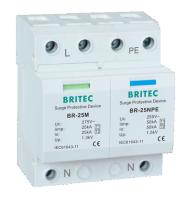 China BRITEC BR-25M 3P T1+T2 Surge Arrester B+C 25kA 10/350 DIN Rail 35mm SPD for sale