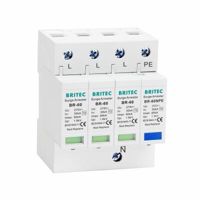 China 275V 60KA Surge Protection Device with 3+NPE Type for Lightning Protection for sale
