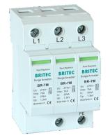 China BRITEC BR-7M 3P T1+T2 AC Surge Arrester 25kA 10/350 Lightning Protector SPD for sale