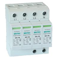 China BRITEC BR-7M 3P T1+T2 AC Surge Arrester 25kA 10/350 Lightning Protector SPD for sale