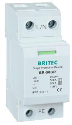 China BRITEC BR-50GR 1P 50kA Type 1 Surge Protection Device SPD Spark Gap for sale