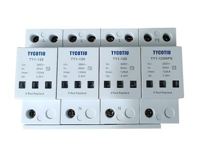 China TYCOTIU TY1-120 3+1 Surge Protection Device SPD 120kA 150V-440V AC Surge Arrester for sale