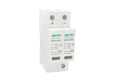 China CE TUV Solar PV Surge Arrester Protection Device 40kA 2Pole DC 600V Type 2 SPD for sale