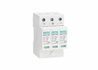 China 40kA 1000V DC Class II 3P PV Surge Arrester Protector 35mm Din Rail Mount SPD for sale