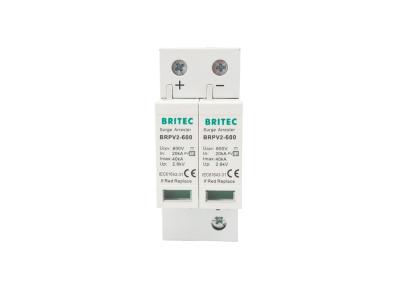 China 2 Pole 600V DC Surge Protective Device Type 2 20-40KA PV Surge Arrester CE TUV for sale