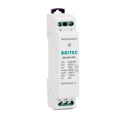 China BRLED-DIN LED Surge Protection Device Class II+III 320V AC for Lighting Systems for sale