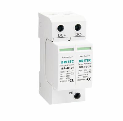 China BR-40-24 DC Surge Protection Device 24V 40kA Type 2 SPD for Din Rail for sale