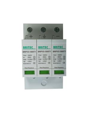 China BRPV3-1000 T1 DC SPD 3P Solar Surge Protection Device 60kA 1000V for sale