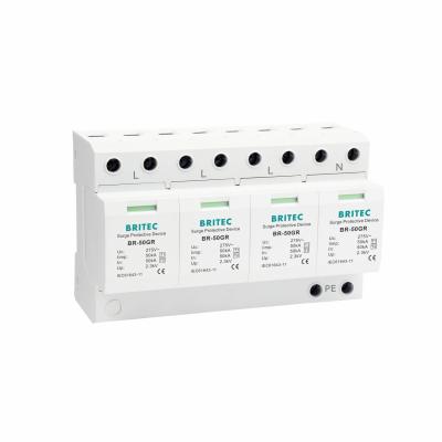 China Type 1 Surge Protection Device 50kA 3 Phase TUV Certified BR-50GR 4P for sale