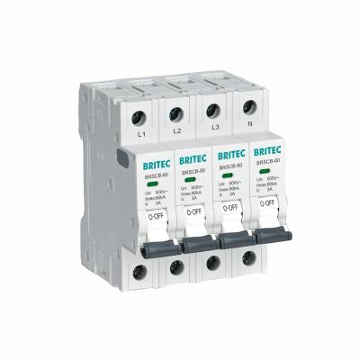 China BRSCB-80 4P Surge Protection Device Class II 80KA Dedicated Backup MCB for Surge Arrester SCB for sale