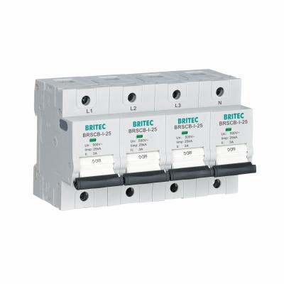 China BRSCB-I-25 4P SPD Backup Protector with -40°C to 80°C Operating Range and 5-Year Warranty for sale