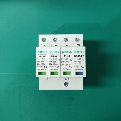 China 3 Phase Surge Protection Device SPD 275V DIN Rail Mount Lightning Arrester for sale