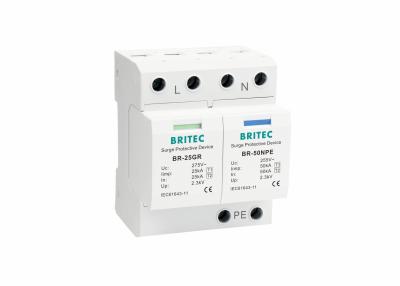 China BR-25GR 1+1 Surge Protection Device - 25kA Lightning Impulse Current, 275V AC Protection with DIN Rail Mount for sale