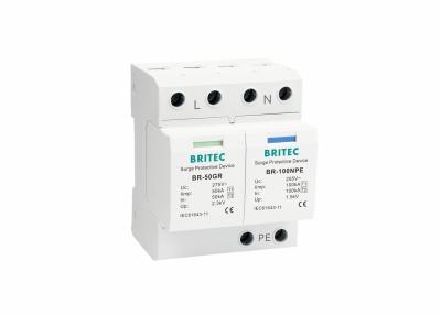 China Type 1 Surge Protective Device 1P+NPE 50kA 100kA IEC61643-11 SPD for AC 275V for sale