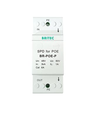 China BRITEC BR-POE-P Network Surge Protector 10KA PoE Cat6 for Telecom Equipment for sale