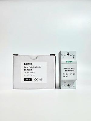 China BRITEC BR-POE-P Network Surge Protector RJ45 PoE 5KA Signal Arrester IP20 for sale