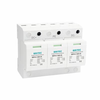 China BRPV3-1000-20 DC SPD 1000V Surge Protection Device 40kA Plug-in Modular for Solar for sale