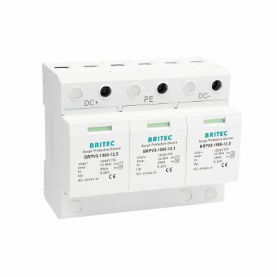 China BRPV3-1500-12.5 DC SPD 1500V 12.5kA PV Surge Arrester T1 T2 Surge Protection for sale