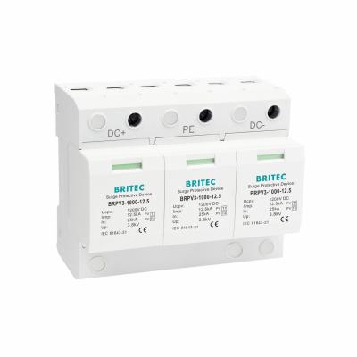 China BRPV3-1000-12.5 PV Surge Arrester 1000V DC Type 1 Solar Surge Protection Device 3P for sale