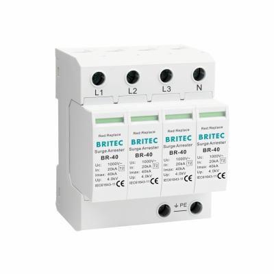 China BR-40 1000 4P Type 2 1000V 690V 800V Wind Power Three Phase High Voltage AC Surge Protector SPD for sale