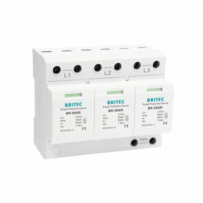 China TUV BR-50GR Type 1 Surge Protection Device 3 Phase 50kA Lightning Arrester SPD for sale