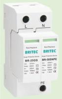 China BR-25GS 1+1 Spd T1+T2 25kA Surge Arrester Lightning Protection DIN Rail 35mm for sale