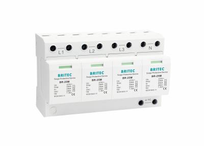 China Type 1+2+3 Surge Arrester 4 Pole 25kA 275V Surge Protector for AC Power for sale